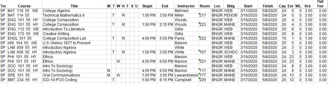 Courses and Registration - EMCC